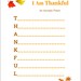 I Am Thankful Acrostic Poem Printable for Kids - Etsy