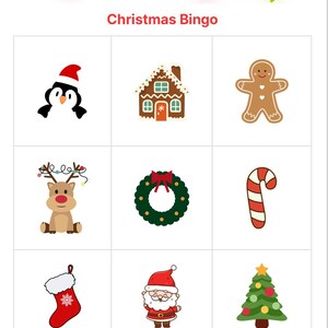 Printable Christmas Bingo Cards for Kids - Etsy