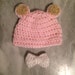 Baylor Bear Baby Hat / Beanie With Removable Bow Clip & Gold Ears ...