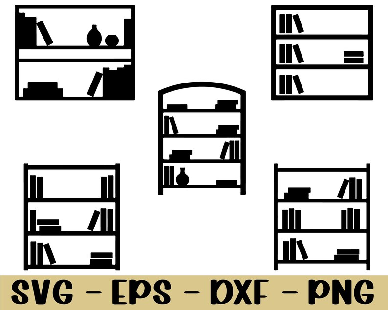 Book Shelf Svg, Dxf, Png - Etsy