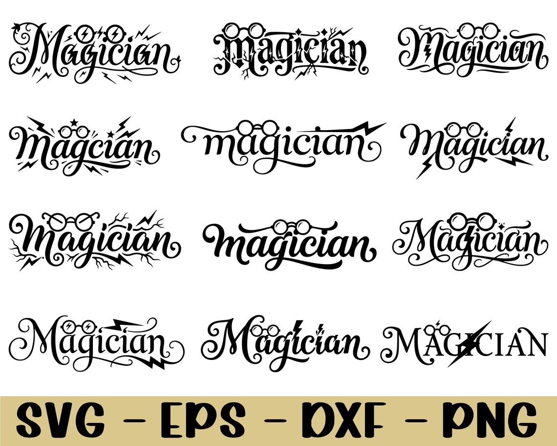 Magician Typography Svg, Dxf, Png - Etsy
