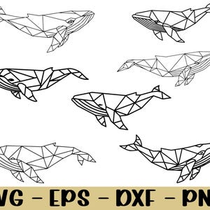 Geometric Shape Whale Svg, Dxf, Png - Etsy