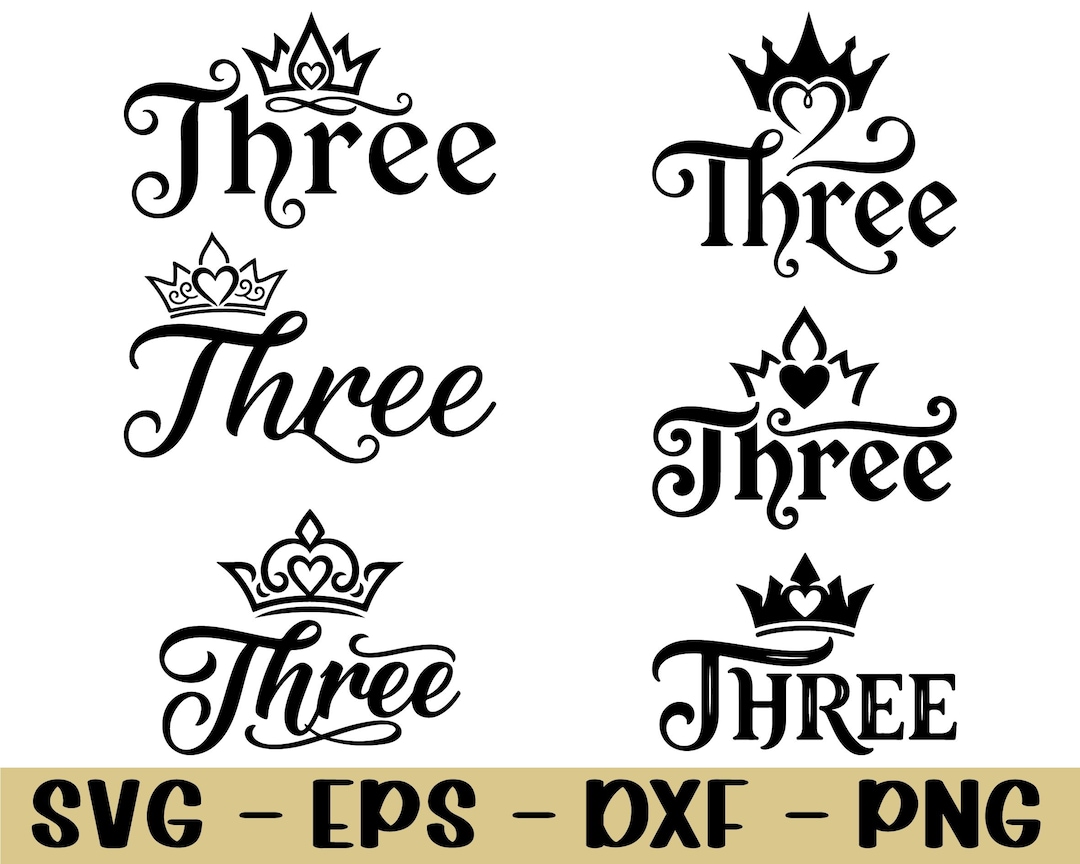 Three Typography Svg, Dxf, Png - Etsy