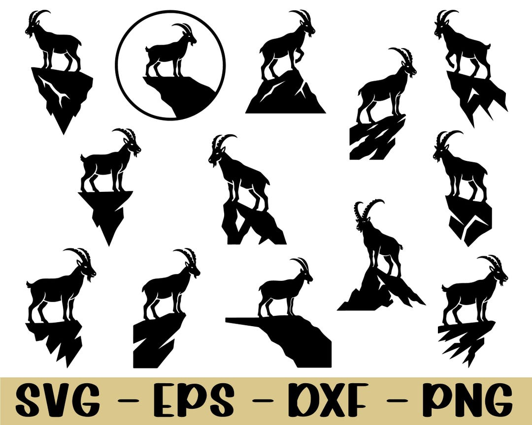 Alpine Goat on Cliff Svg, Dxf, Png - Etsy