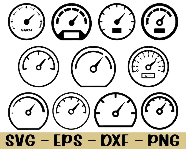 Speed Meter Svg, Car Meter Silhouette, Dxf, Png - Etsy