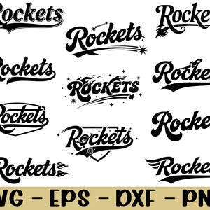 Rockets Typography Svg, Dxf, Png - Etsy