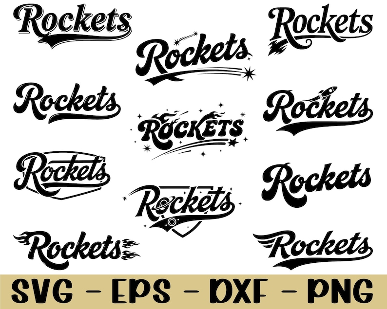 Rockets Typography Svg, Dxf, Png - Etsy