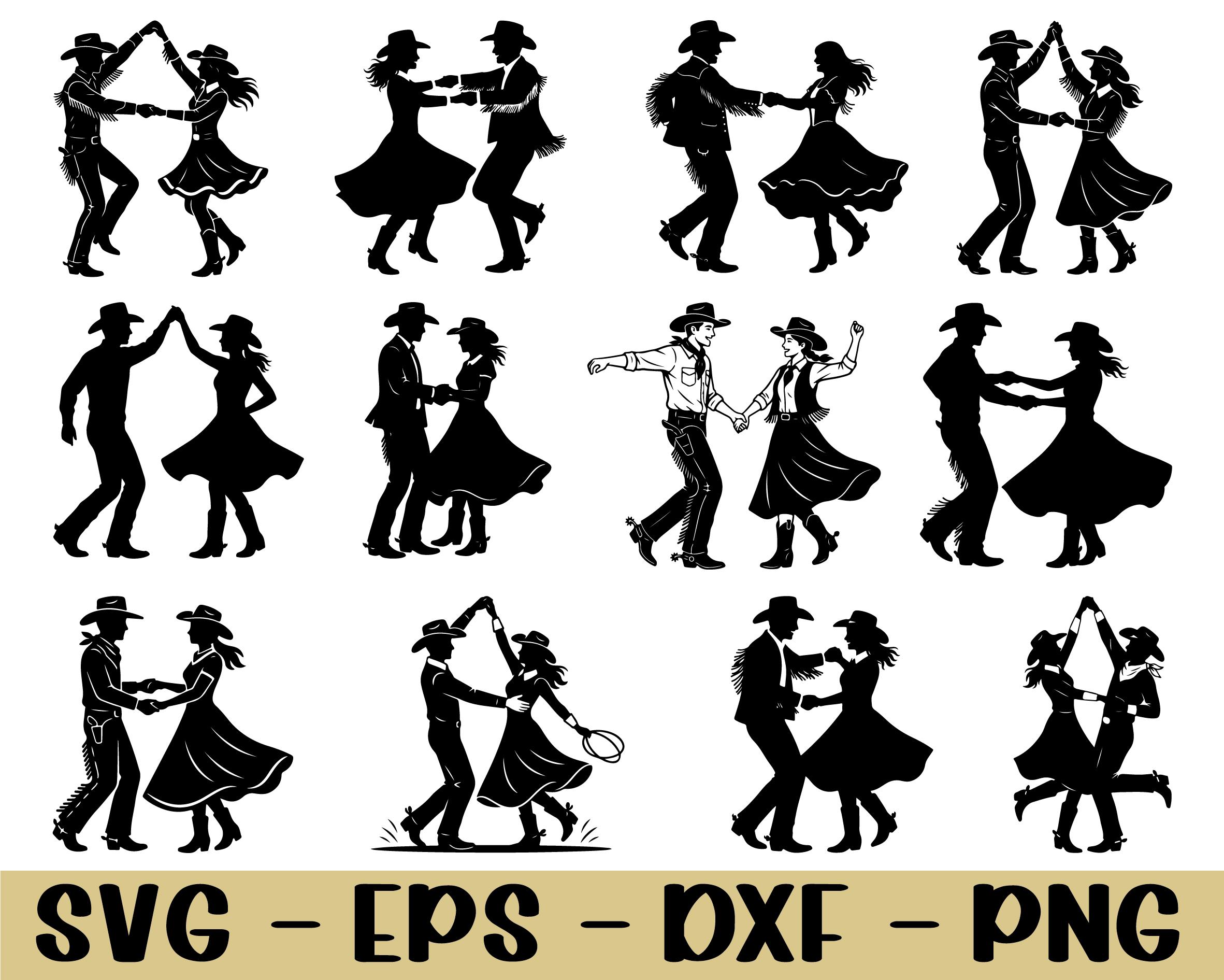 Cowboy, Cowgirl Dancing Svg, Dxf, Png - Etsy