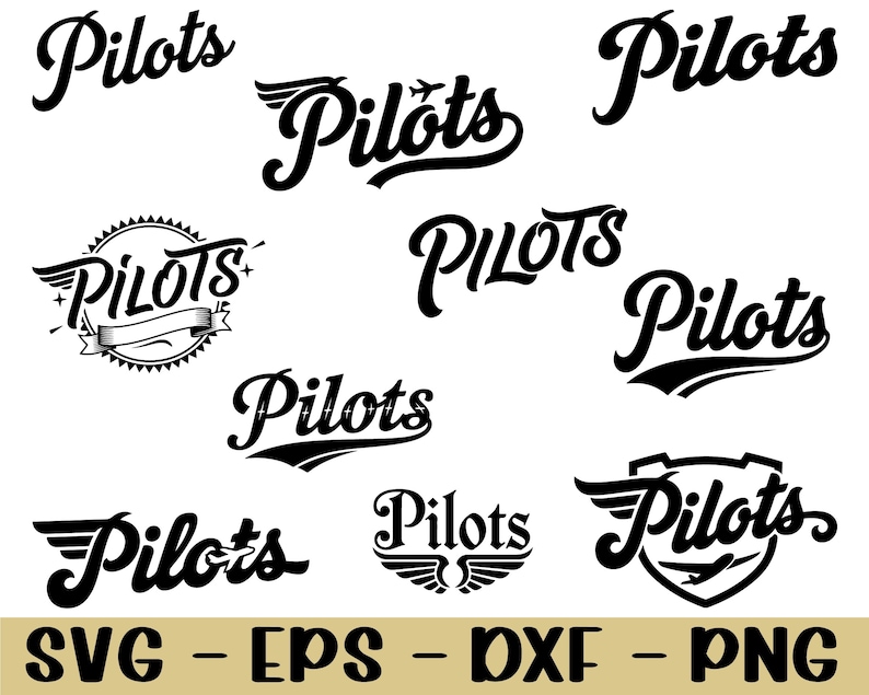 Pilots Typography Svg, Dxf, Png - Etsy
