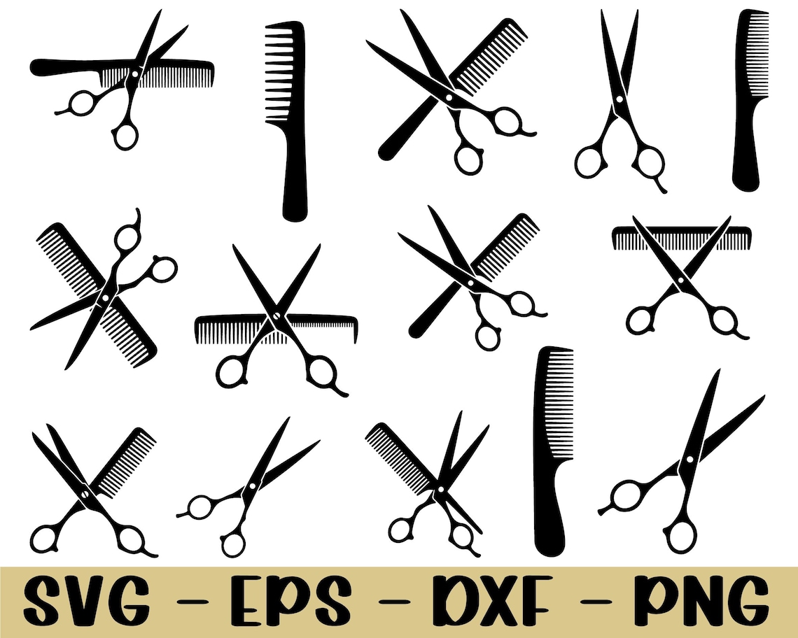 Comb and Scissors Svg, Dxf, Png - Etsy