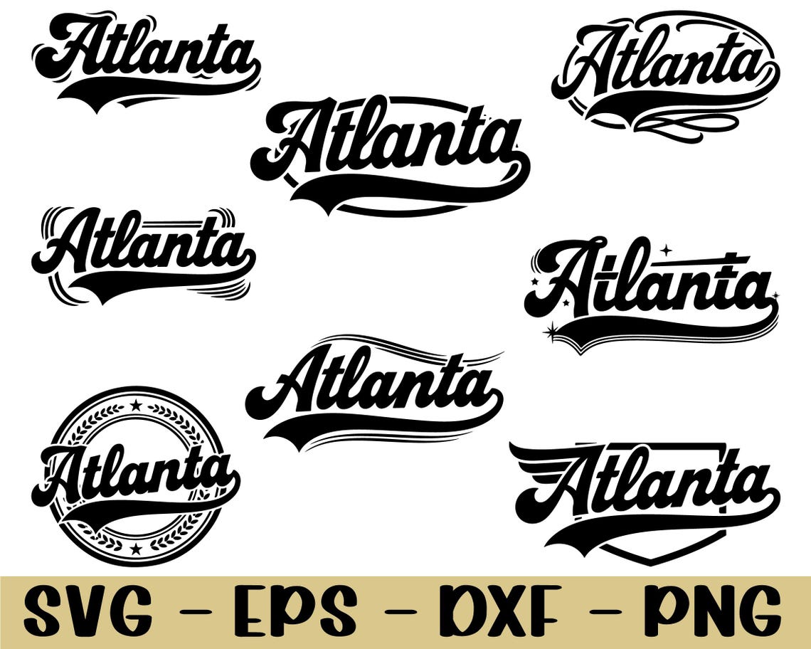 Atlanta Typography Svg, Dxf, Png - Etsy UK