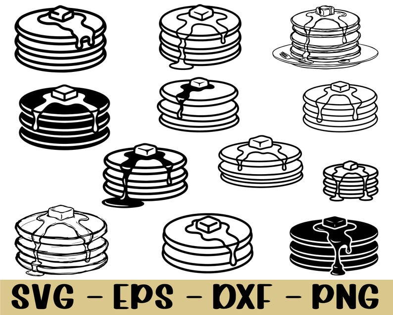 Pancake Svg, Pancake Silhouette, Dxf, Png - Etsy