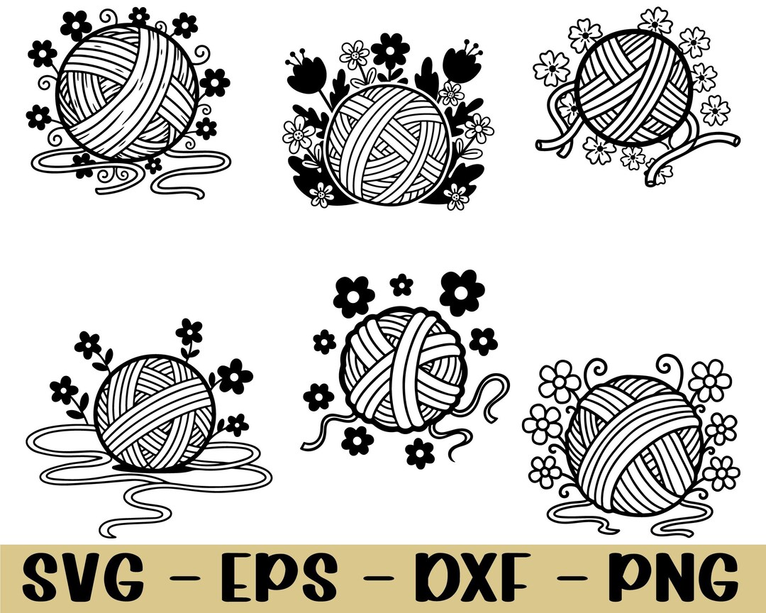 Floral Yarn Svg, Dxf, Png - Etsy