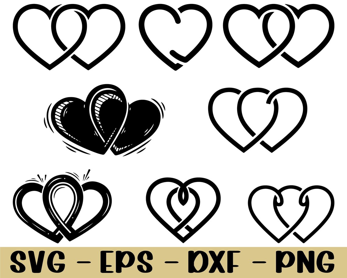 Intertwined Heart Shapes Svg, Dxf, Png - Etsy