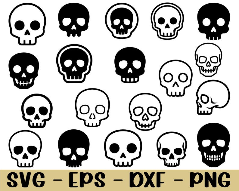 Mini Skulls Svg, Dxf, Png - Etsy