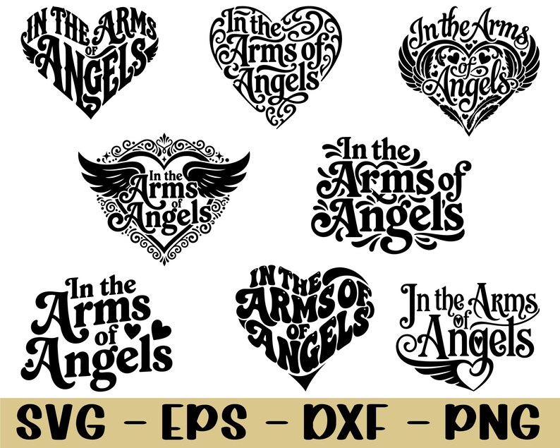 In the Arms of Angels, Memorial Quote Svg, Dxf, Png - Etsy