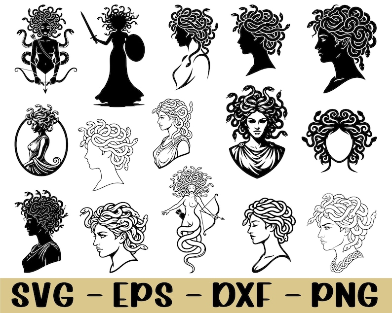 Medusa Svg, Medusa Silhouette, Dxf, Png - Etsy