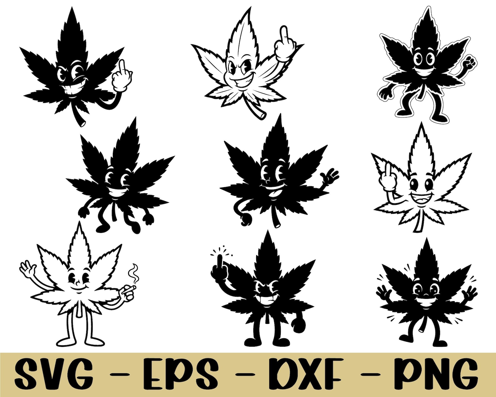 Funny Weed Leaf Middle Finger Svg, Dxf, Png - Etsy