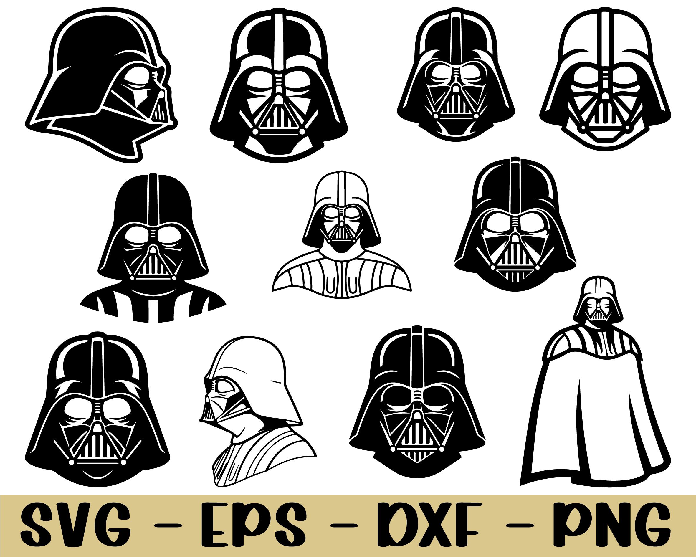 Darth Vader Head Svg, Darth Vader Silhouette, Dxf, Png - Etsy