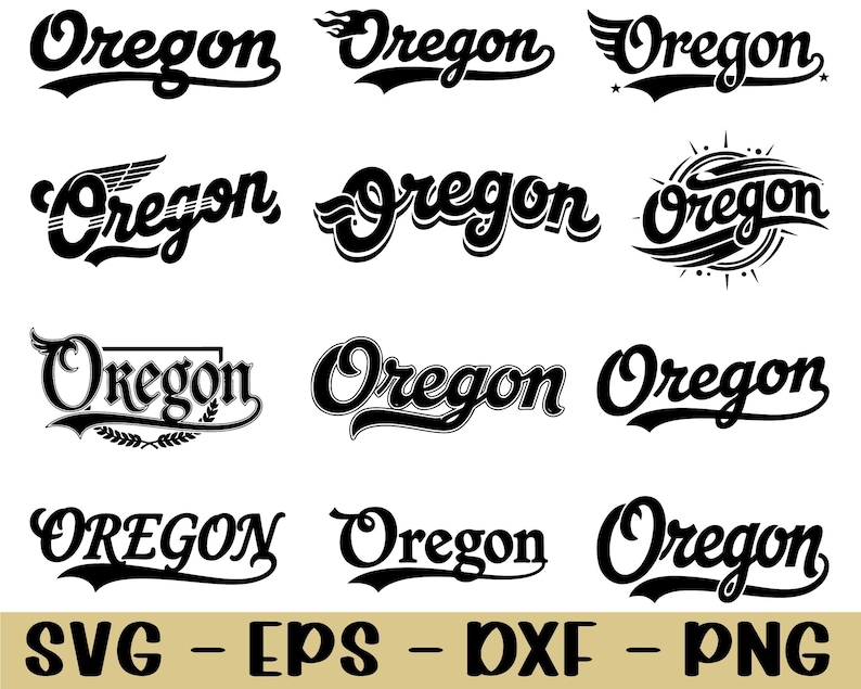 Oregon Typography Svg, Dxf, Png - Etsy