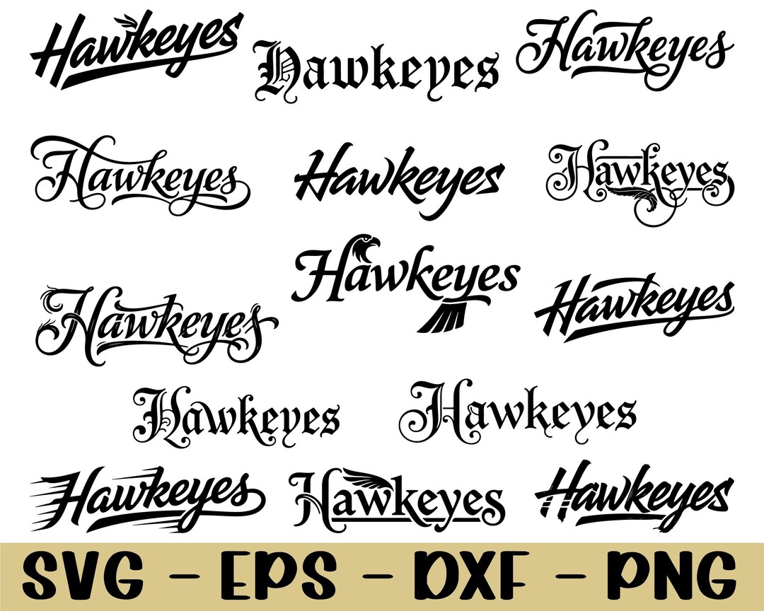 Hawkeyes Typography Svg, Hawkeyes Text Silhouette, Dxf, Png - Etsy