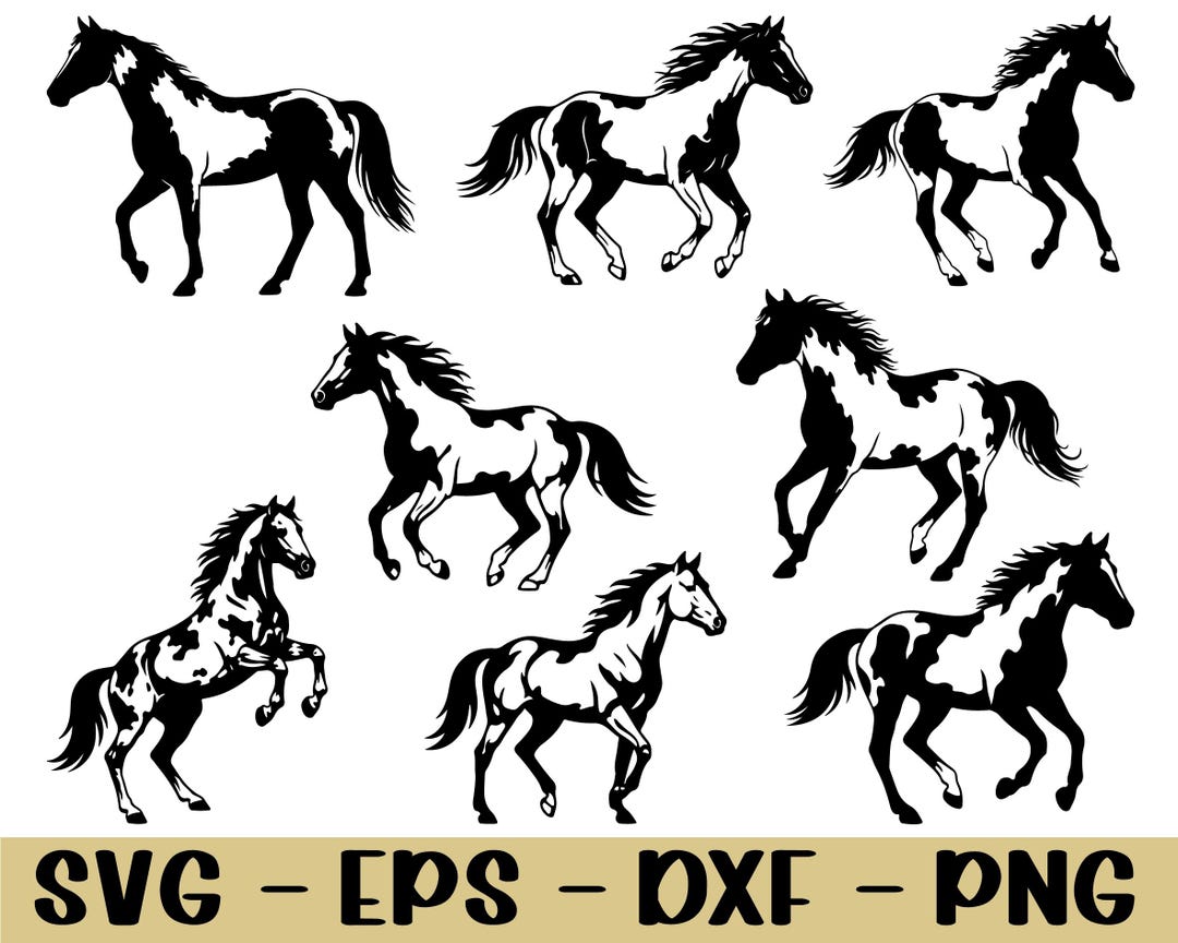 Pinto Horse Svg, Pinto Horse Silhouette, Dxf, Png - Etsy