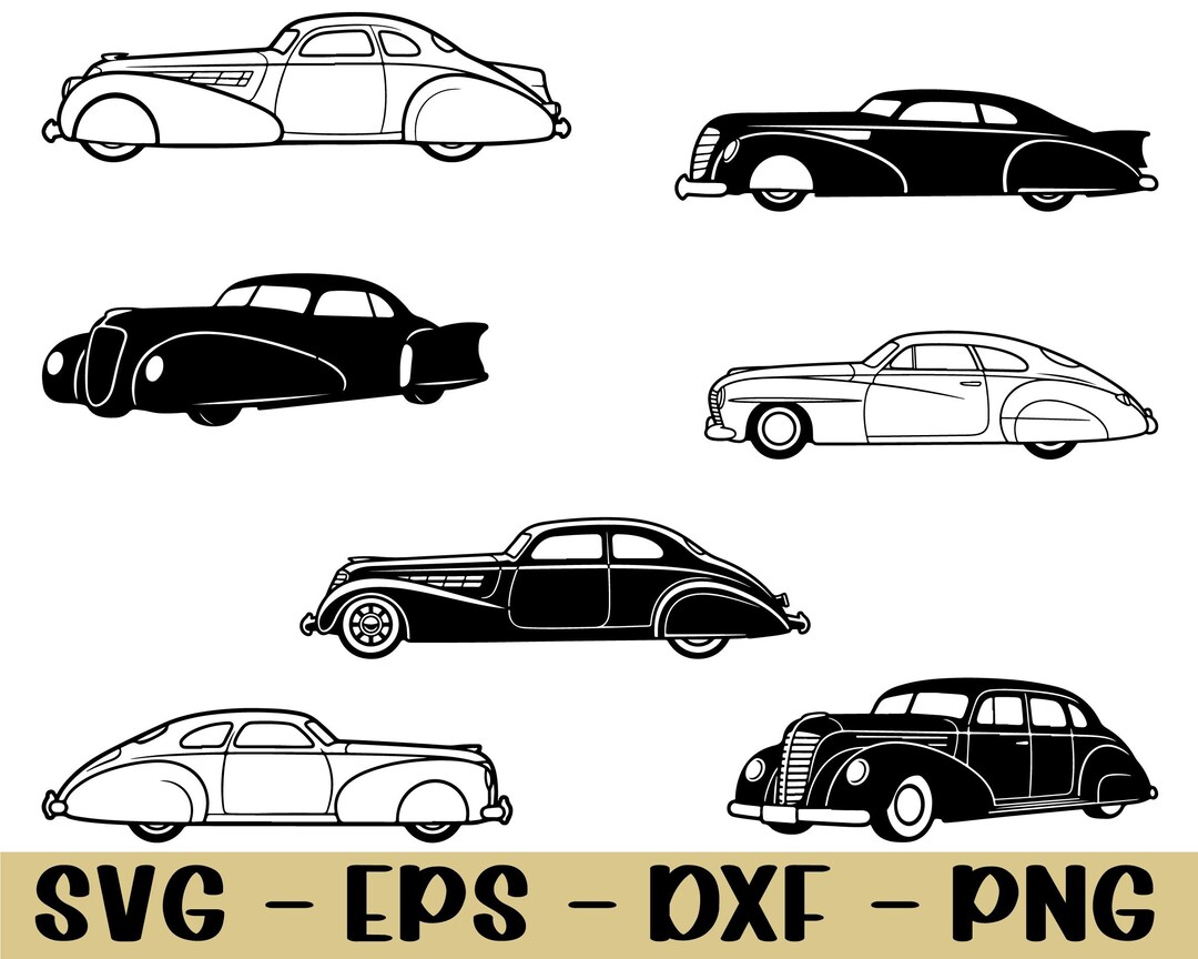 Antique Classic Streamliner Car Svg, Dxf, Png - Etsy