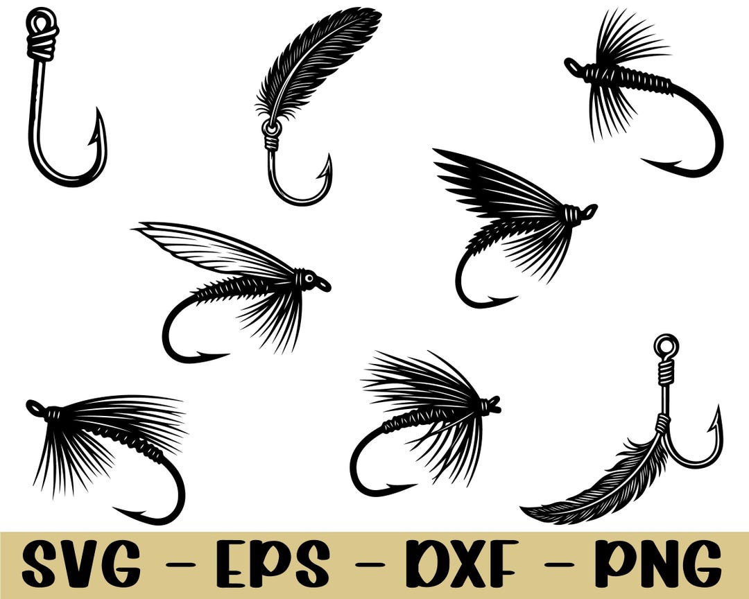 Fly Fishing Hook Svg, Dxf, Png - Etsy
