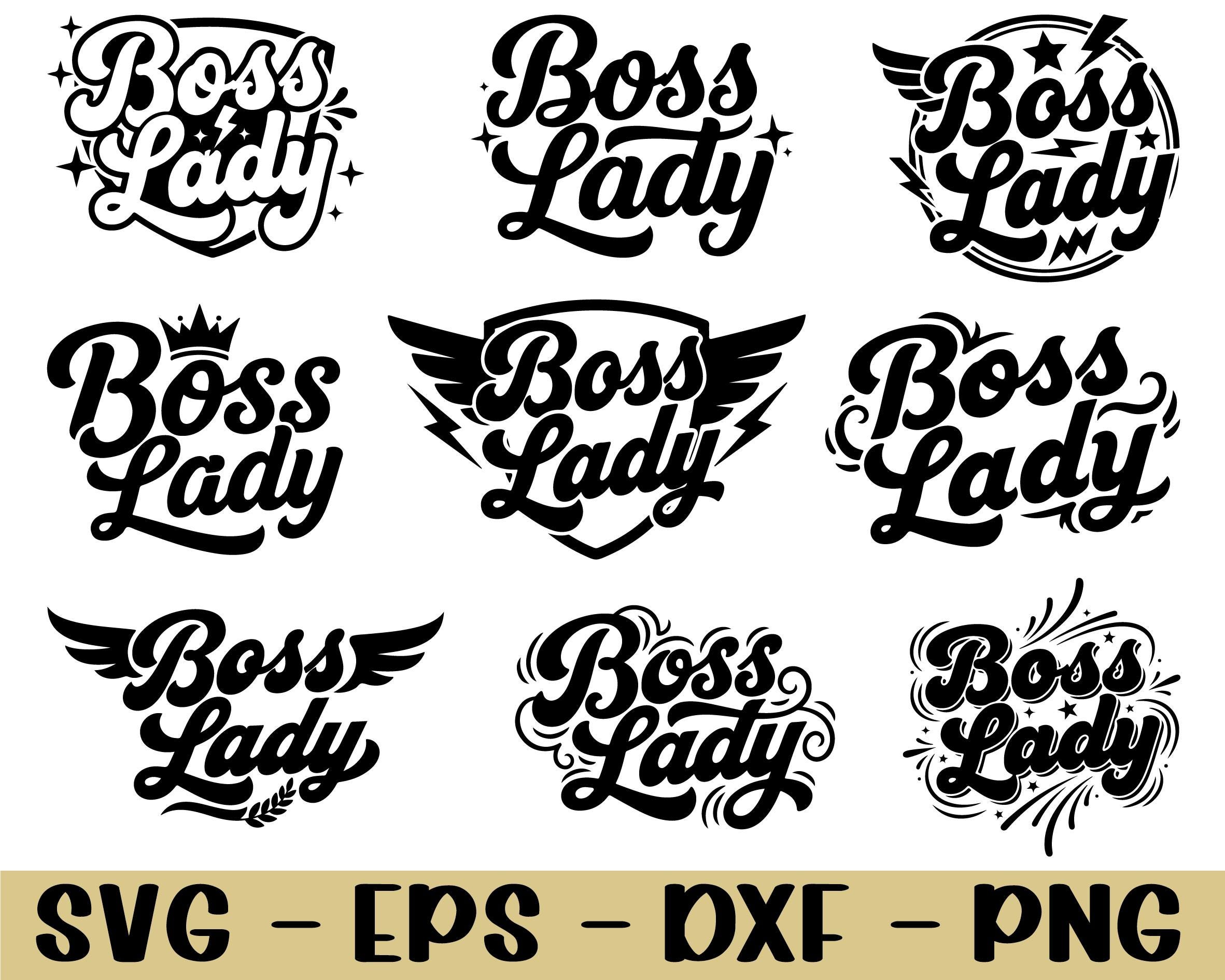 Boss Lady Typography Svg, Dxf, Png - Etsy
