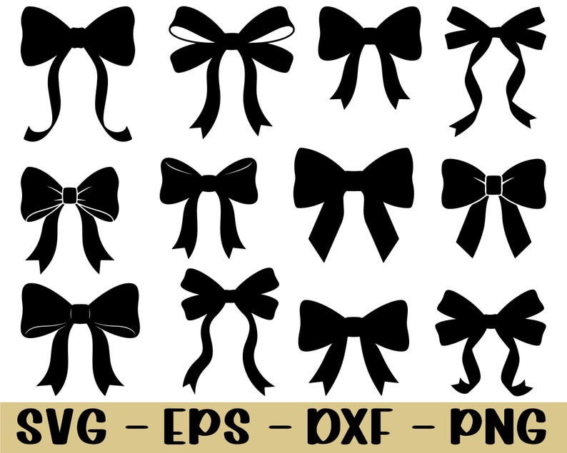 Ribbon Bow Svg, Bow Silhouette, Dxf, Png - Etsy