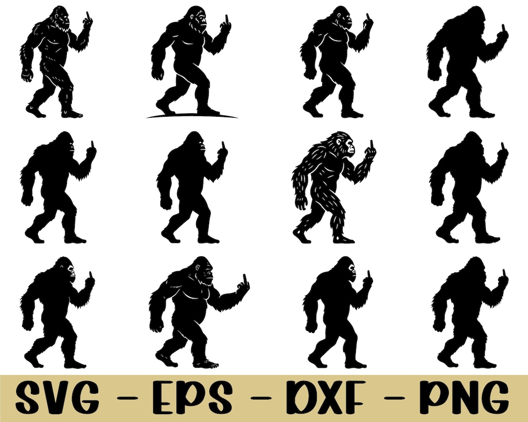 Bigfoot Showing Middle Finger Svg, Dxf, Png - Etsy