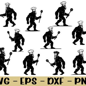 Bigfoot Chef Svg, Bigfoot Chef Silhouette, Dxf, Png - Etsy