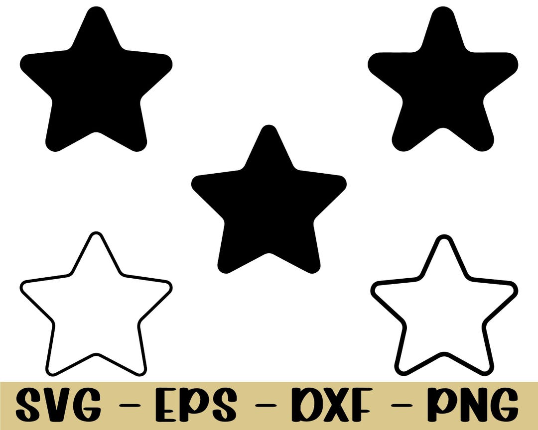 Rounded Corner Star Svg, Dxf, Png - Etsy