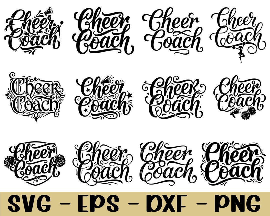 Cheer Coach Typography Svg, Dxf, Png - Etsy Australia