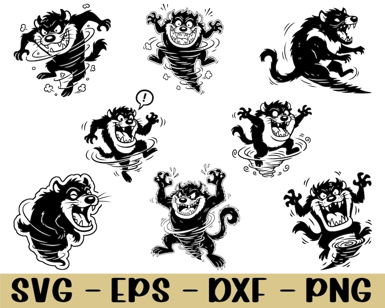Tasmanian Devil Svg, Dxf, Png - Etsy