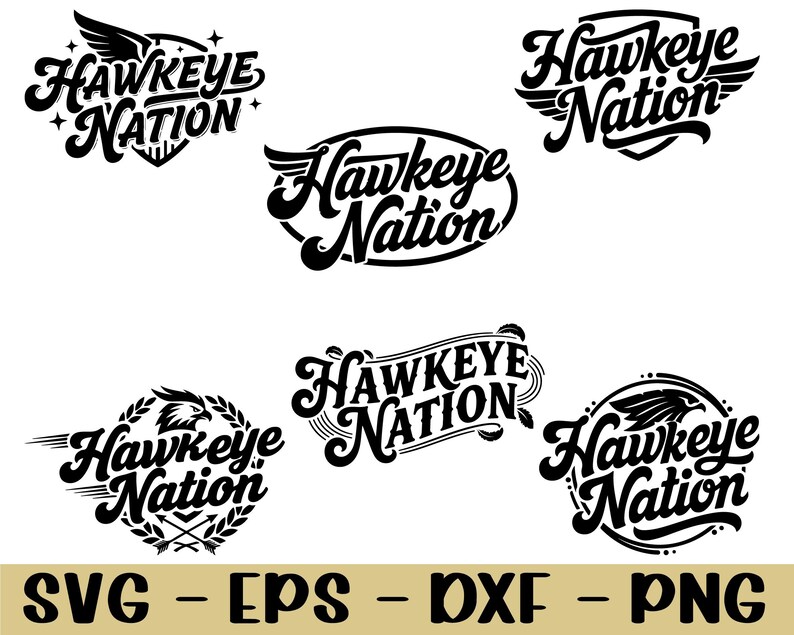 Hawkeye Nation Typography Svg, Dxf, Png - Etsy