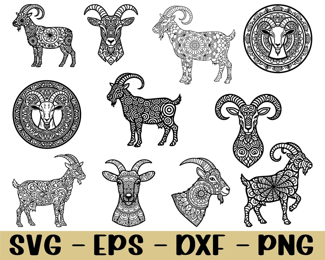 Mandala Goat Svg, Dxf, Png - Etsy