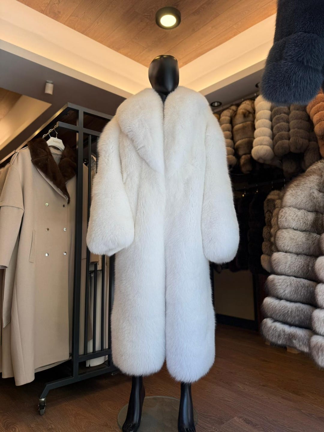 Shadow Fox Fur Coat | White Fox Fur Jacket | Short Fox Fur Coat ...