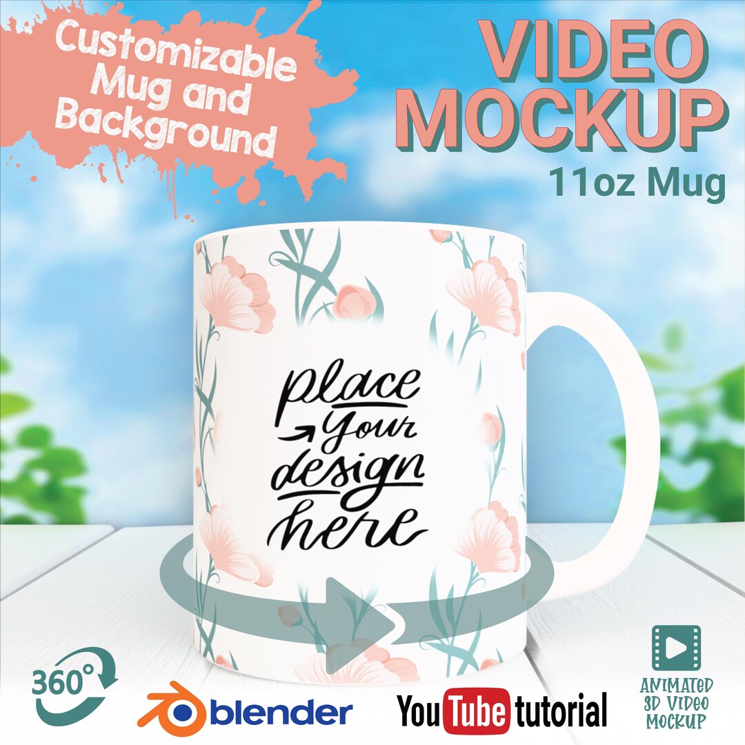 Spinning 11oz Mug Video Mockup: Customizable Design (blender) - Etsy