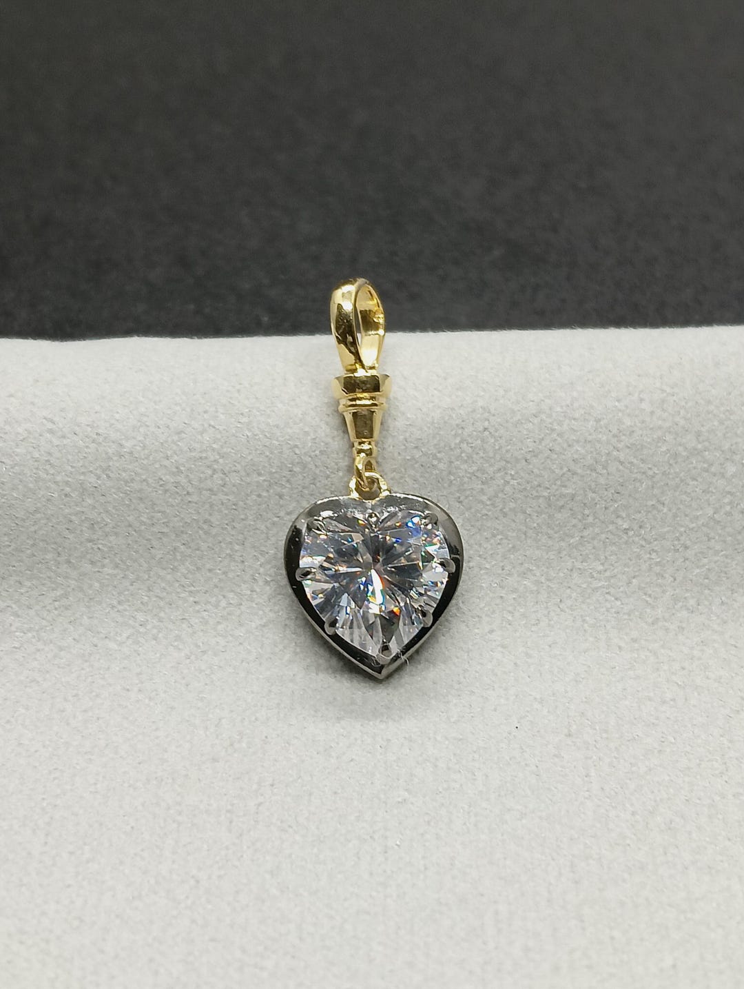 3 CT Heart Collet Set Georgian Style Moissanite Pendant | Georgian Cut ...