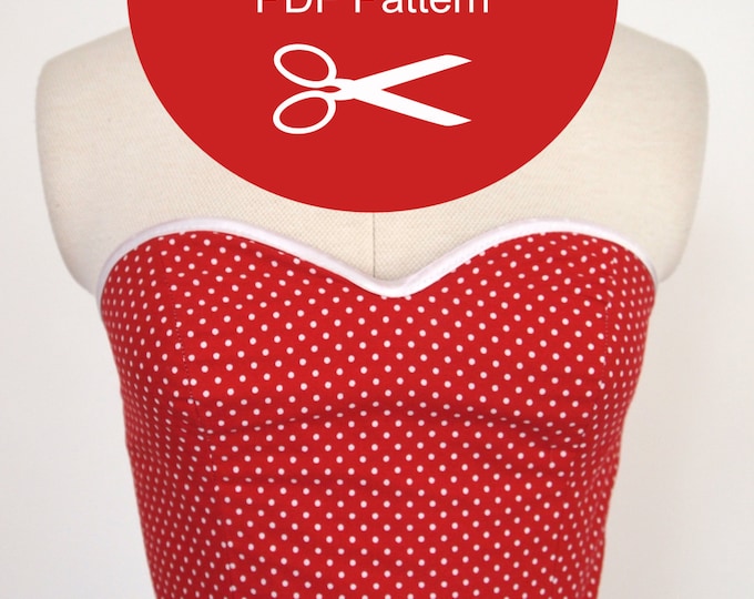 Strapless Top Sewing Pattern Instant PDF Download Multi - Etsy Australia