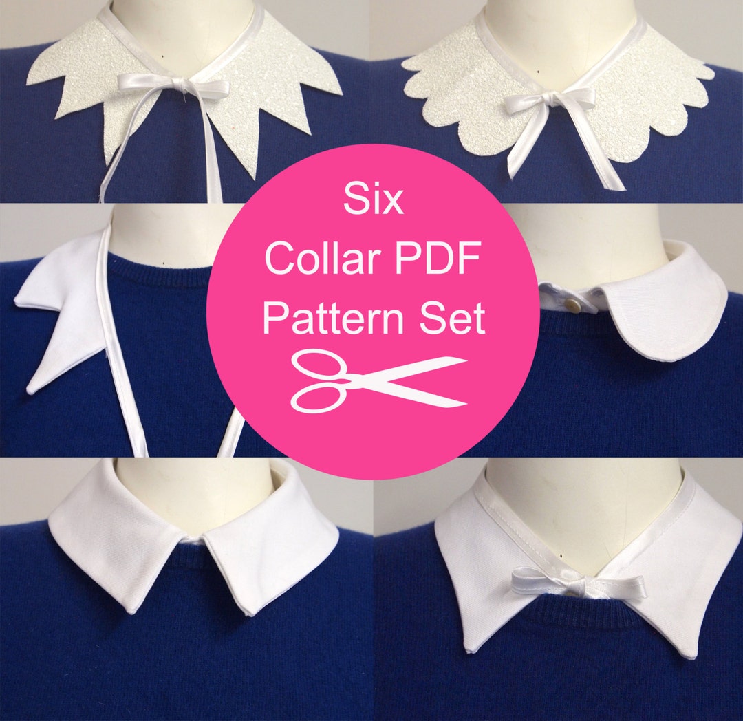 Collar Set Sewing Pattern - Instant PDF Download - Six Designs - Peter ...