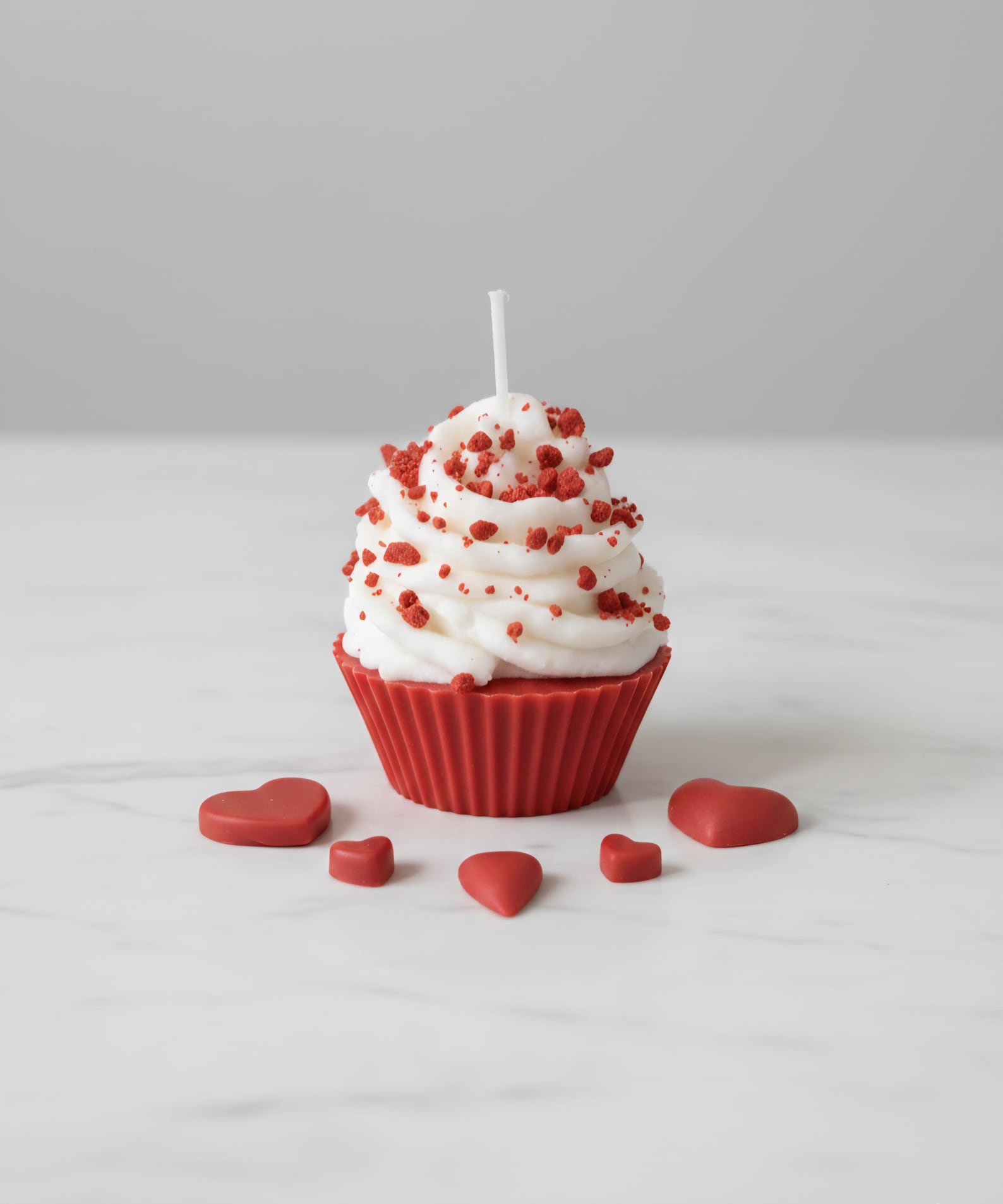 Red Velvet Cupcake Candle, Hand-crumbled Toppings, Valentine Gift, Gift ...