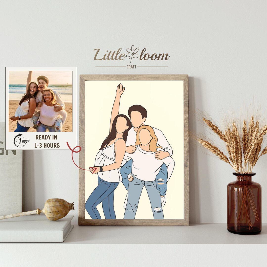 Personalized Faceless Besties Art | Minimal Minimalist Drawing ...