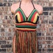 Rasta Fringe Halter Top, Crochet Festival Fringe Top, Gypsy Hippie Top ...