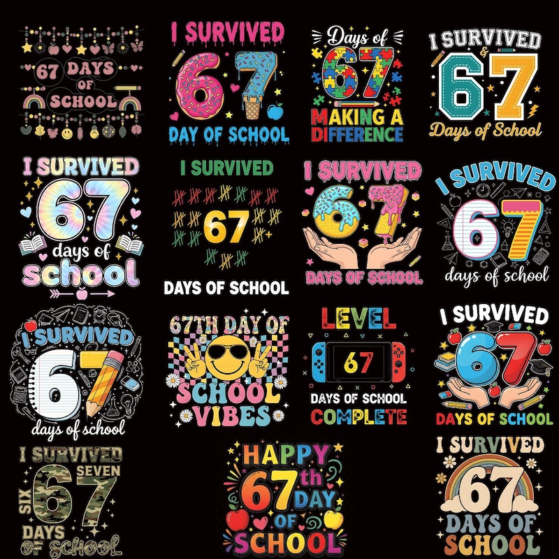 67 the Day of School - Etsy