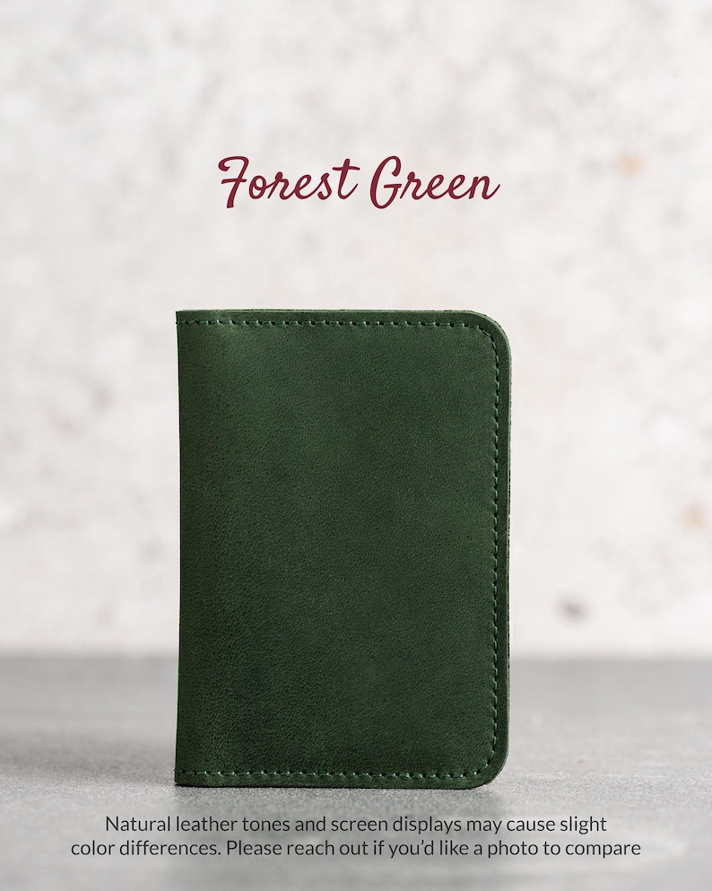 Personalized Leather ID Wallet – Handmade Slim Bifold Card Case - Etsy