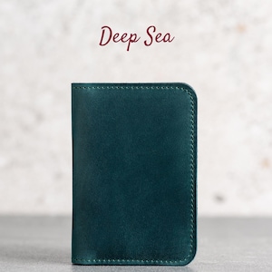 Personalized Leather ID Wallet – Handmade Slim Bifold Card Case - Etsy