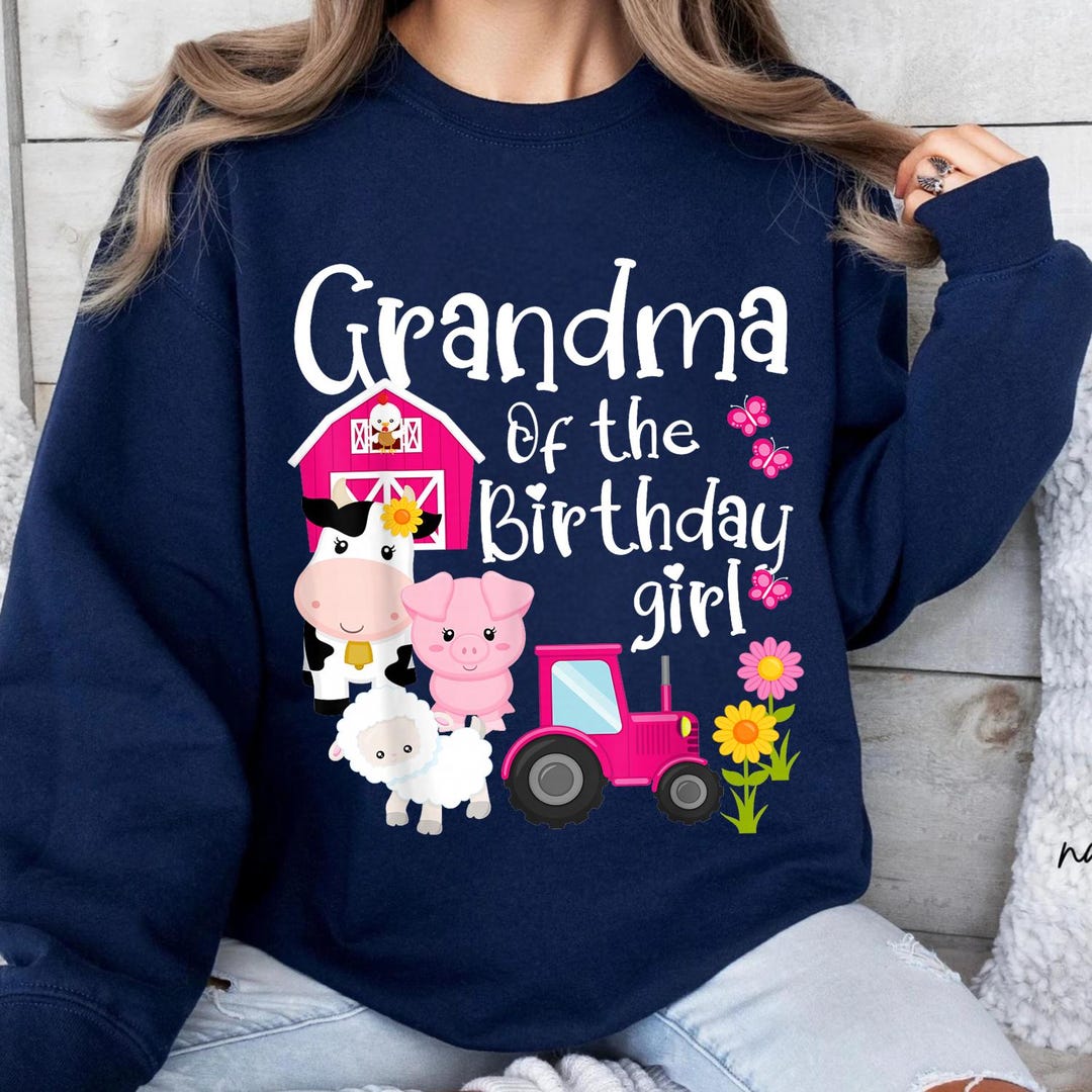 Farm Grandma Crewneck, Barnyard Birthday Sweatshirt, Custom Grandma ...