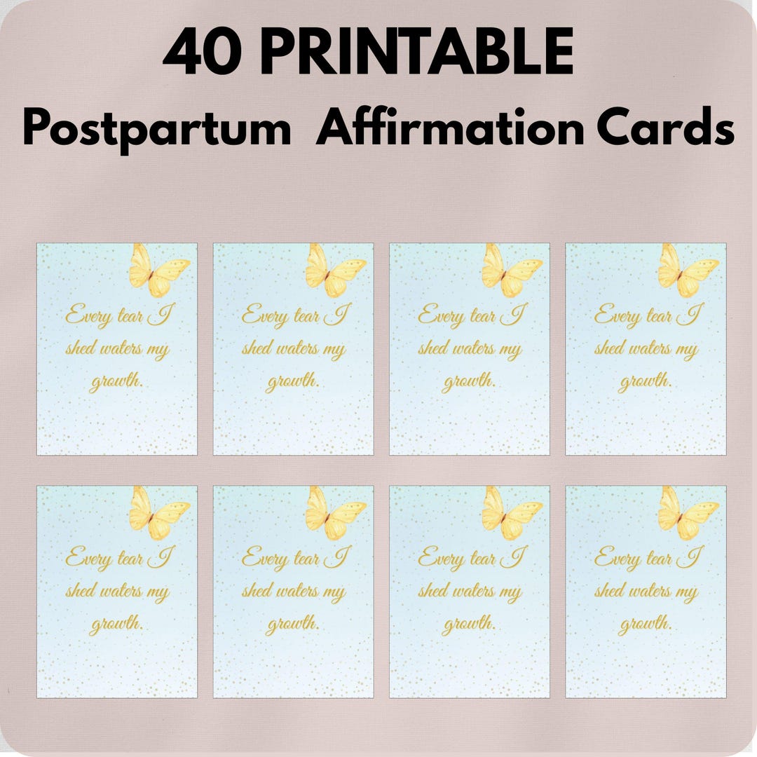 Postpartum Affirmation Cards Printable | New Mom Self-care Cards ...
